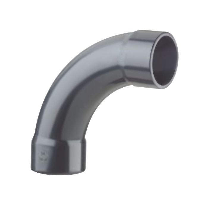 COUDE GRAND RAYON PVC PRESSION 90° FF à coller - Ø25 - PLASSON