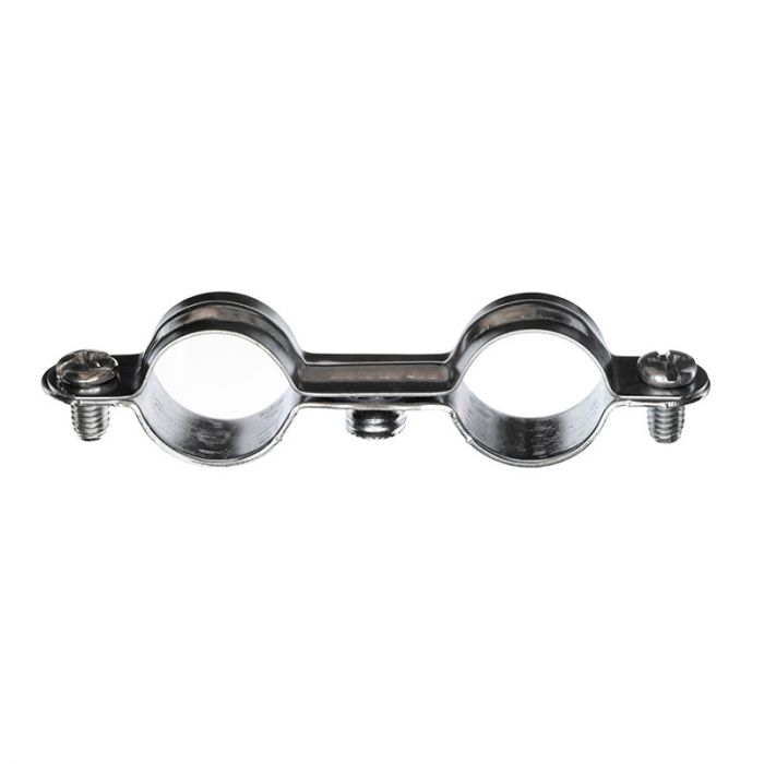 5 Colliers métalliques acier double Ø18 mm