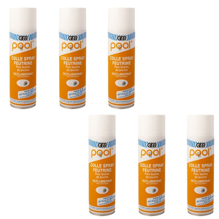 Lot de 6 Sprays colle feutrine POOL - GEB