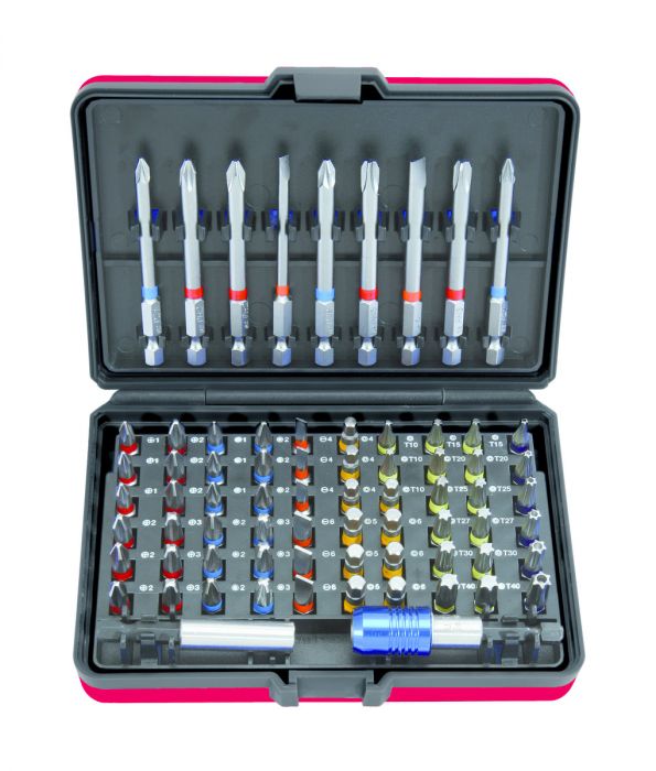 Jeu d'embouts de vissage à code couleur TORSIONpower 1/4'', 71 pcs KS Tools 918.3070