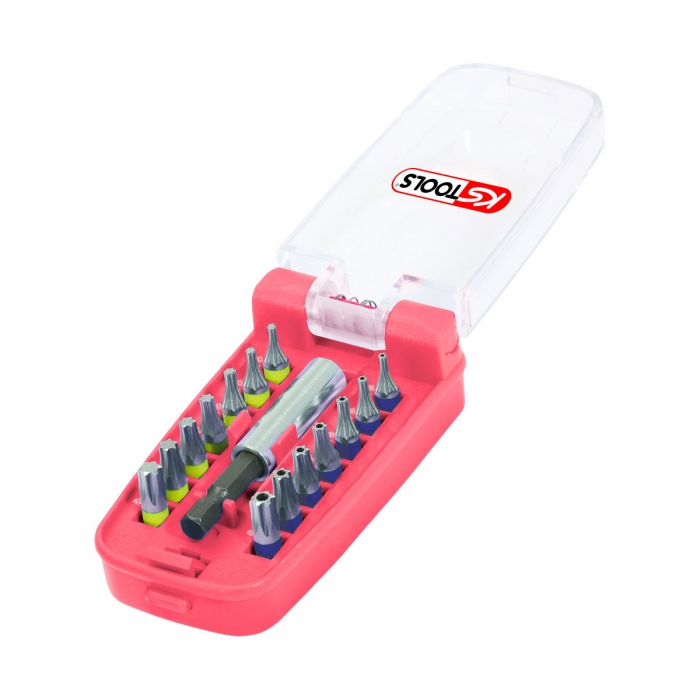 Jeu d'embouts de vissage TORX - TORX percé à code couleur TORSIONplus KS Tools 918.3020