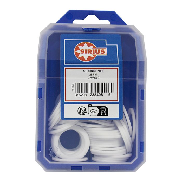 50 joints téflon PTFE tous fluides 26x34 (1")
