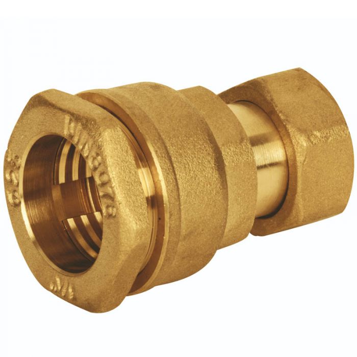Manchon Laiton droit PEHD Ø25 Femelle Écrou libre 3/4" (20/27) - ACS 16 ...
