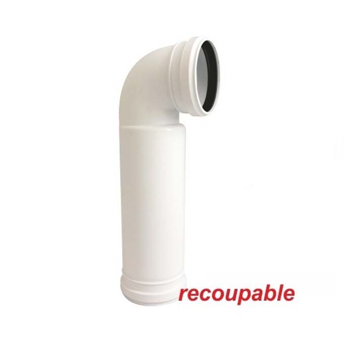 Pipe d'évacuation Ø100 x L330 mm en PVC - sortie verticale ou ...