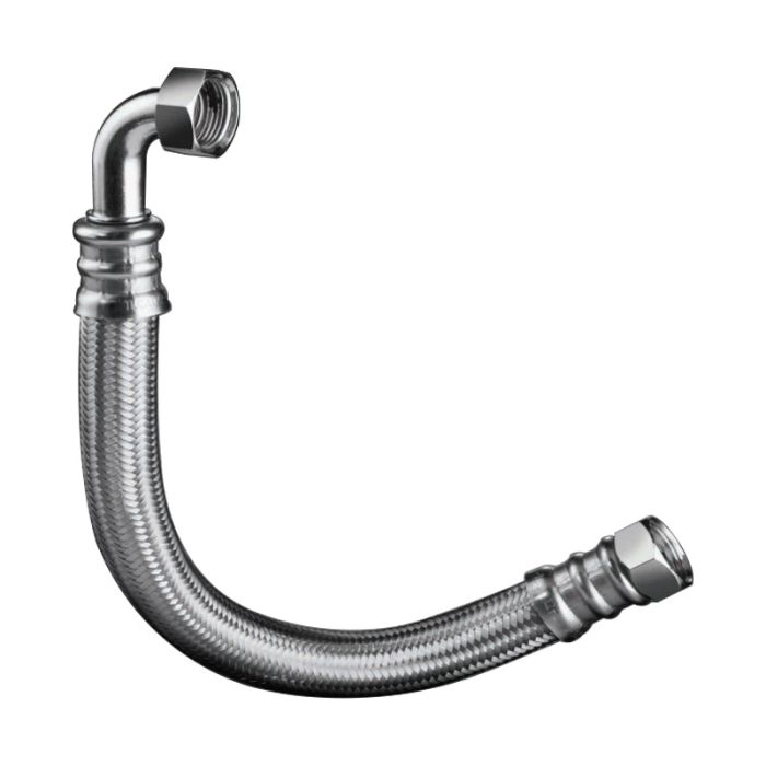 Flexible sanitaire coudé Inox Øintér.19mm-Femelle/Femelle 3/4"-500mm ...