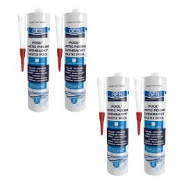 Lot de 4 Mastics piscine POOL qualité professionnelle BLANC 290 ml - GEB