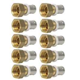 Lot de 10 raccords multicouche à sertir femelle écrou libre (15/21) 1/2 - Ø16x2,0-MULTIPEX