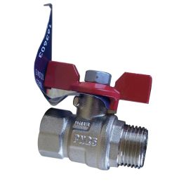 Vanne à sphère PN25 NILE ACS Manette Papillon rouge Mâle/Femelle 1/2 ...