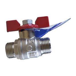 Vanne à sphère PN30 SENA ACS manette papillon rouge mâle mâle 1/2" (15/ ...