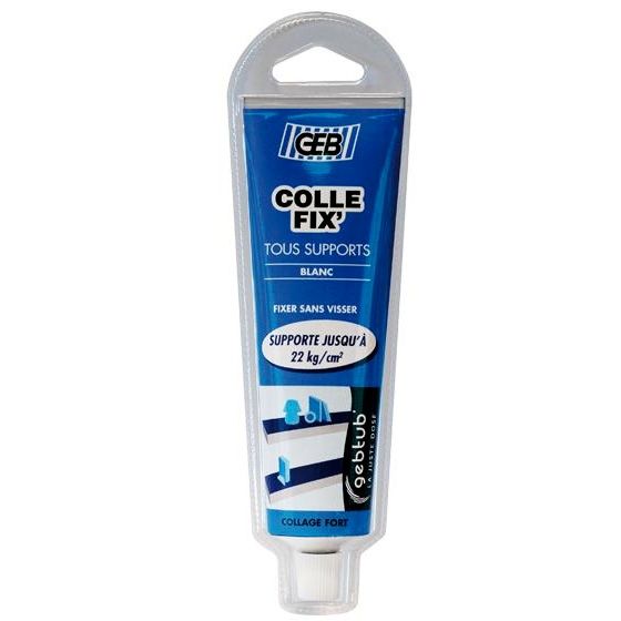 COLLE FIX’ pour fixer sans percer supporte jusqu’à 22 kg au cm2
