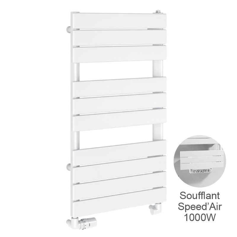 Sèche-serviettes eau chaude acier CHORUS BAINS 602W + soufflant Speed ...