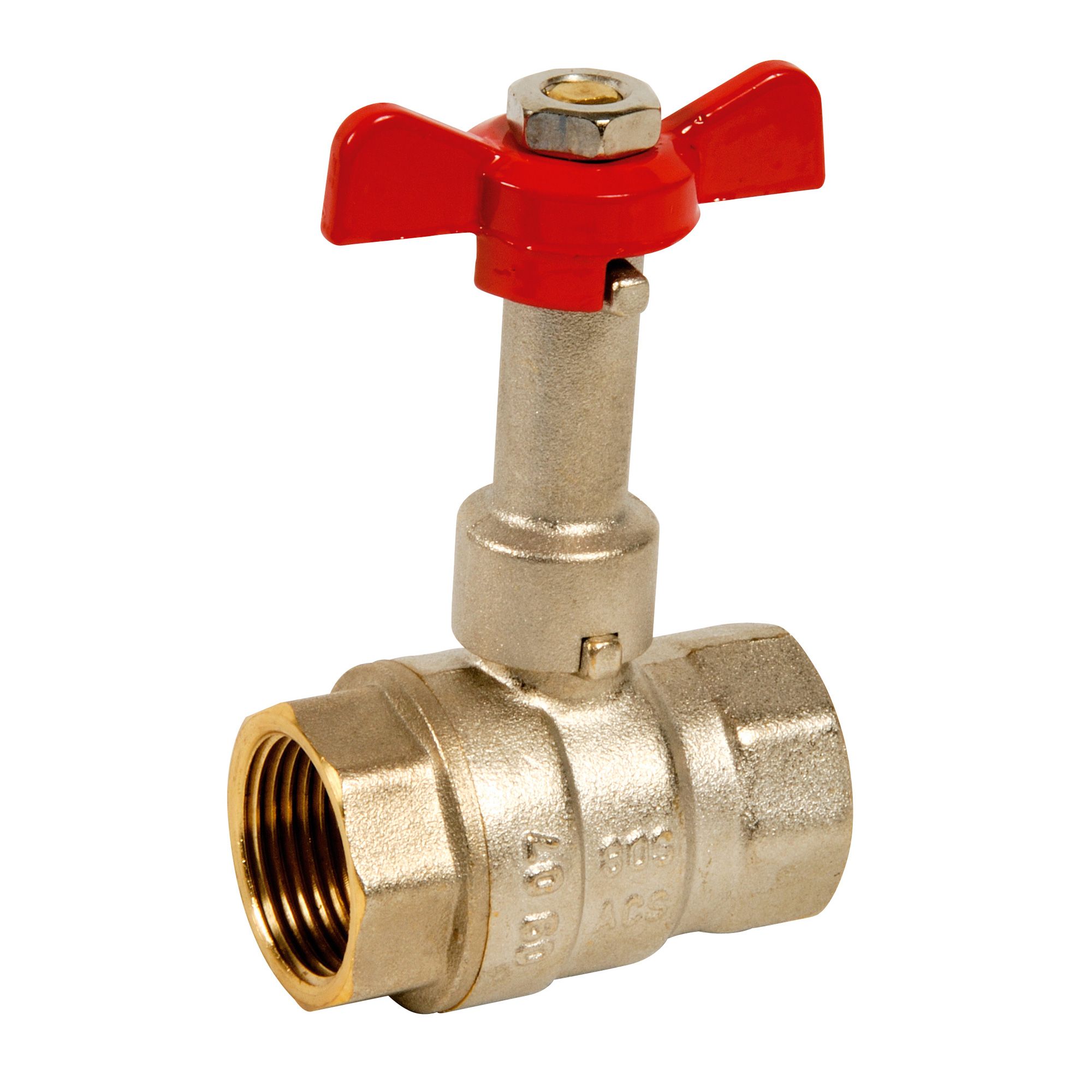 Vanne d'arrêt F/F ACS 3/4" (20/27) Manette papillon avec prolongateur - Sferaco